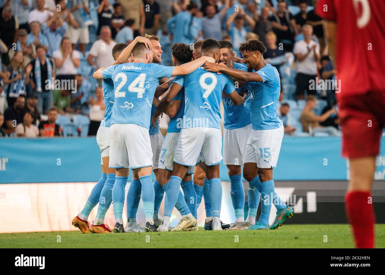 Malmoe, Sweden. 18th, August 2022. Niklas Moisander (4) of Malmö FF ...