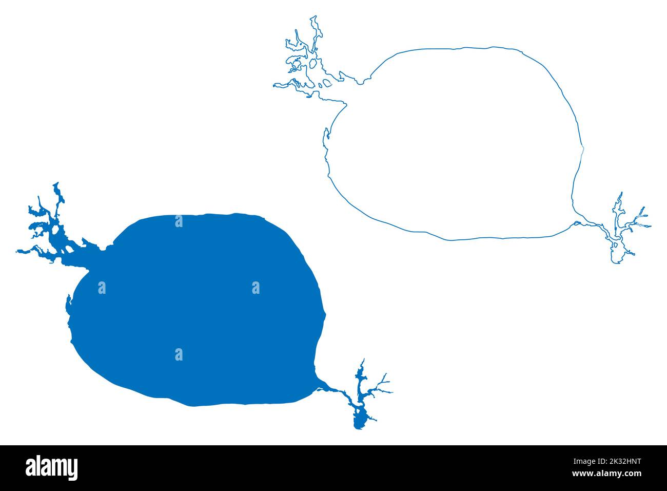 Lake Beloye (Russia, Russian Federation, Vologda Oblast) map vector ...