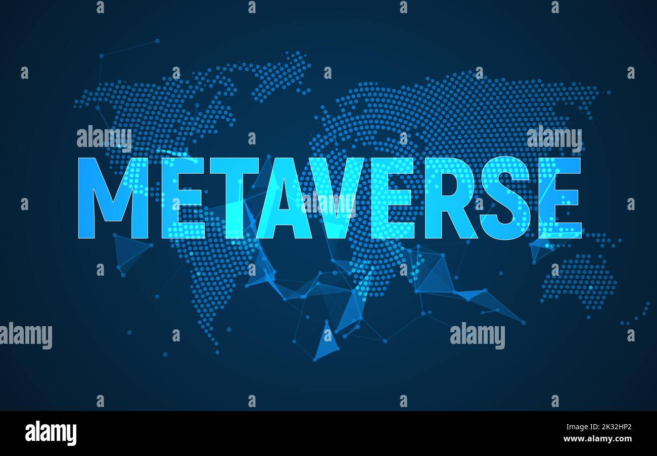 Metaverse background game 3d abstract cyber technology logo. Futuristic neon metaverse ...