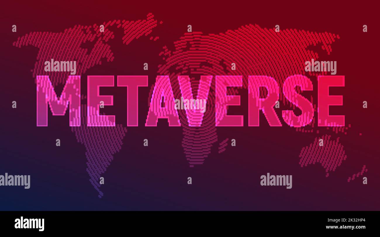 Metaverse background game 3d abstract cyber technology logo. Futuristic neon metaverse ...