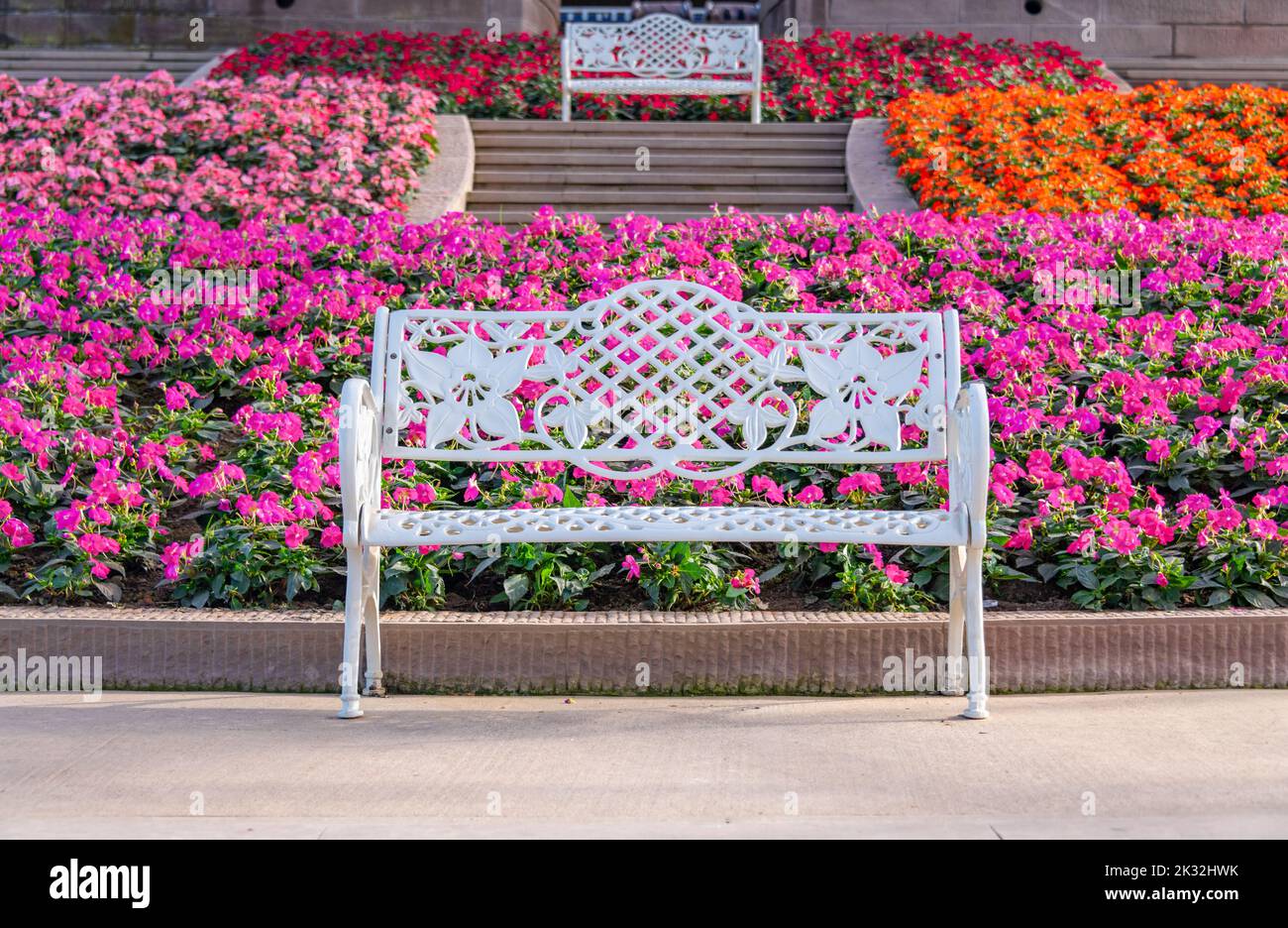 The inside view of the flower shed in the“Hua Wu Ren Ren” scenic spot ...