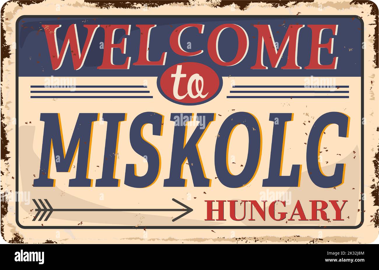 Miskolc road sign isolated on white background Stock Vector Image & Art ...