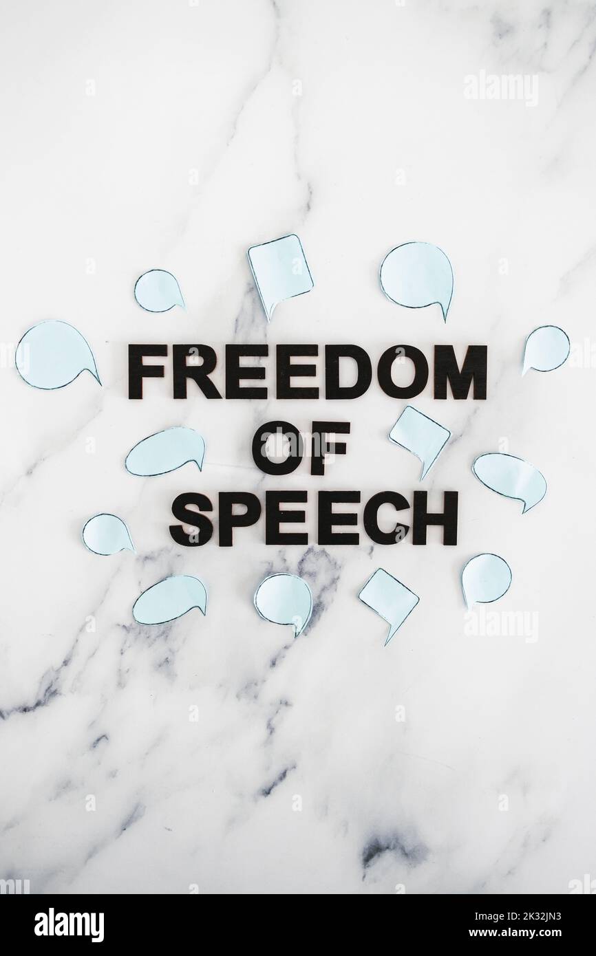 freedom of speech conceptual image, text surrounded by group of ...