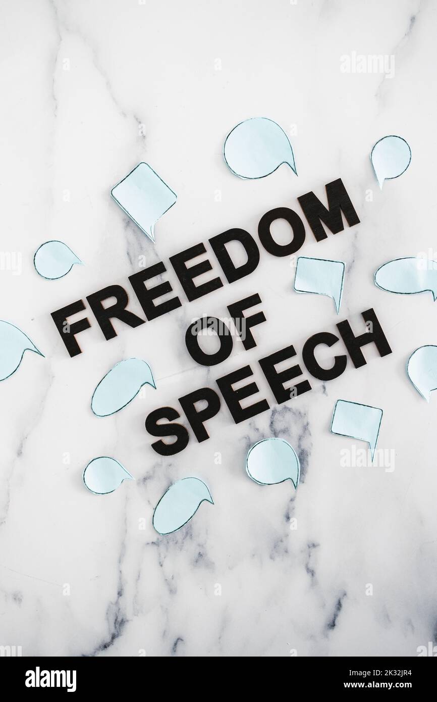 freedom of speech conceptual image, text surrounded by group of ...