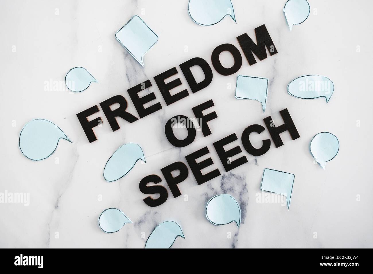 freedom of speech conceptual image, text surrounded by group of ...