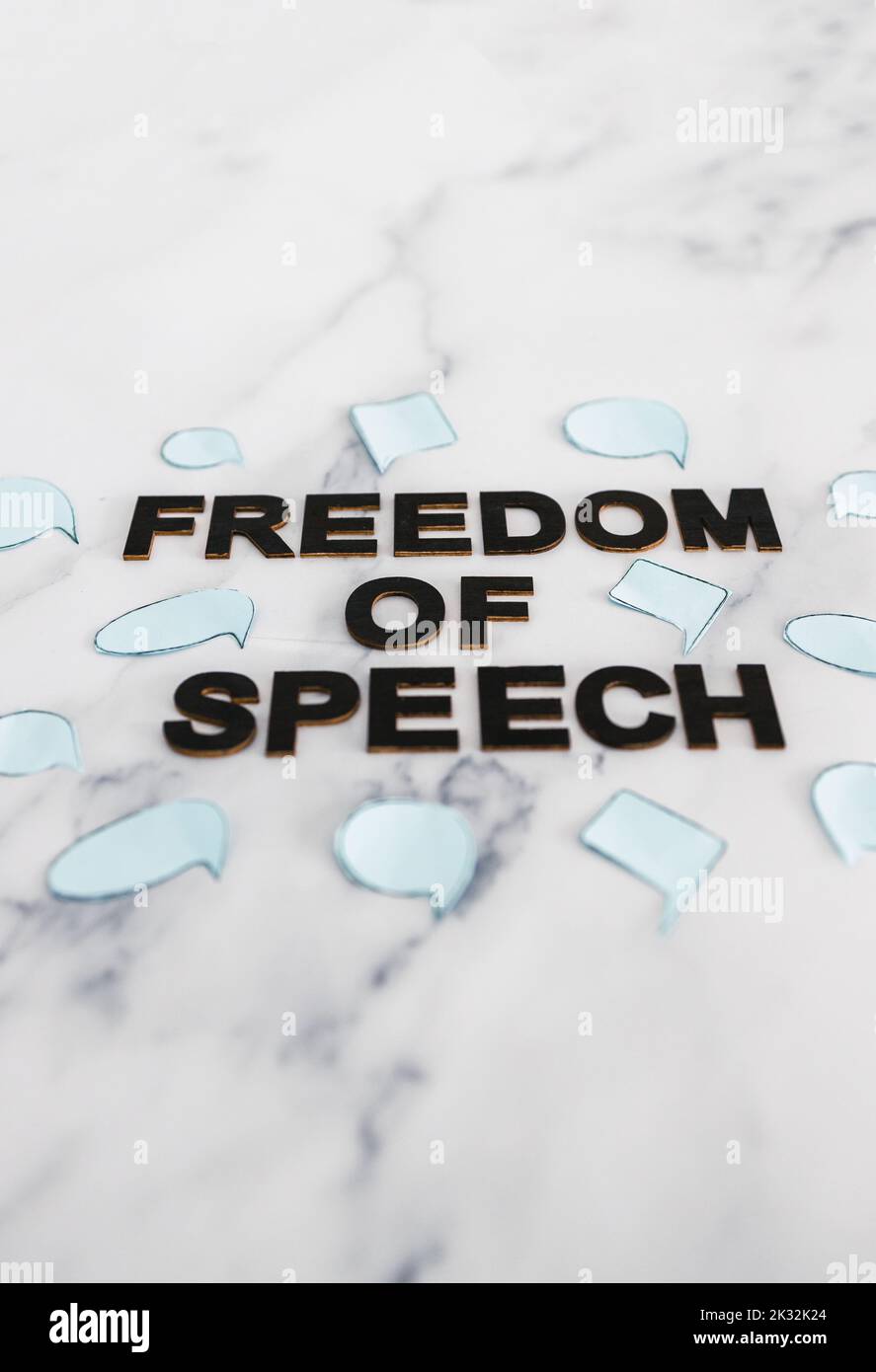 freedom of speech conceptual image, text surrounded by group of ...