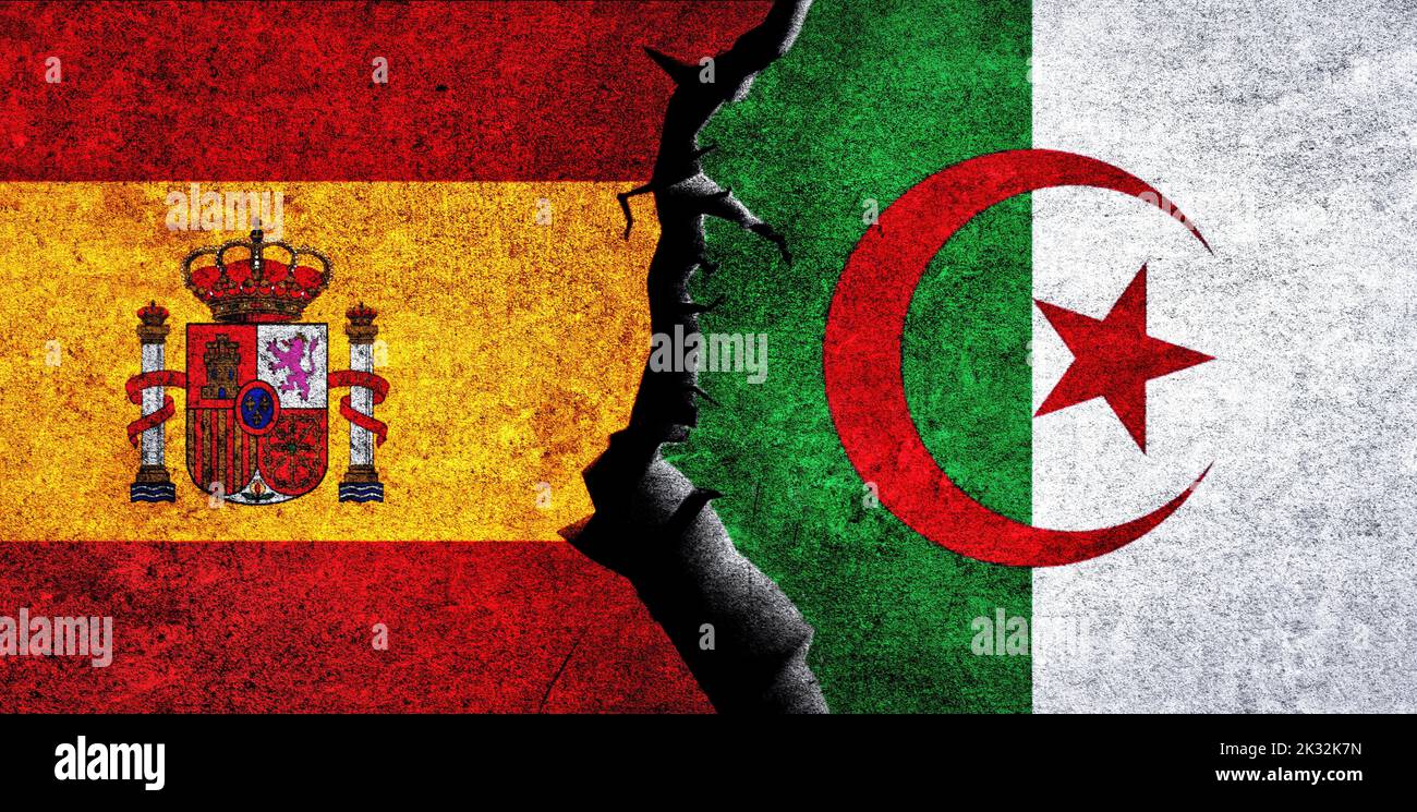 Spain and Algeria flags together. Algeria and Spain relation, conflict ...