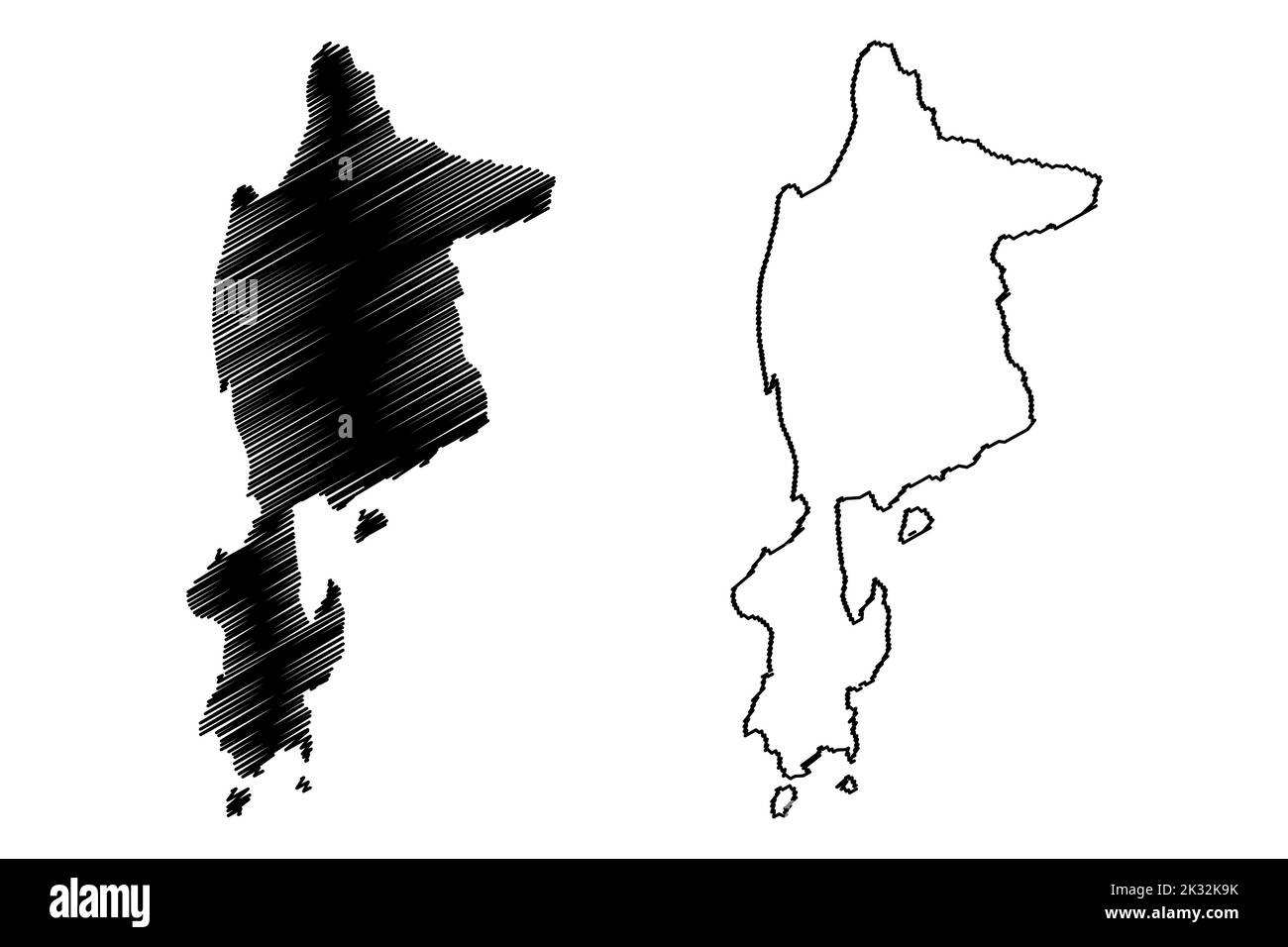 Sapientza island (Hellenic Republic, Greece, Greek island, Peloponnese) map vector illustration ...