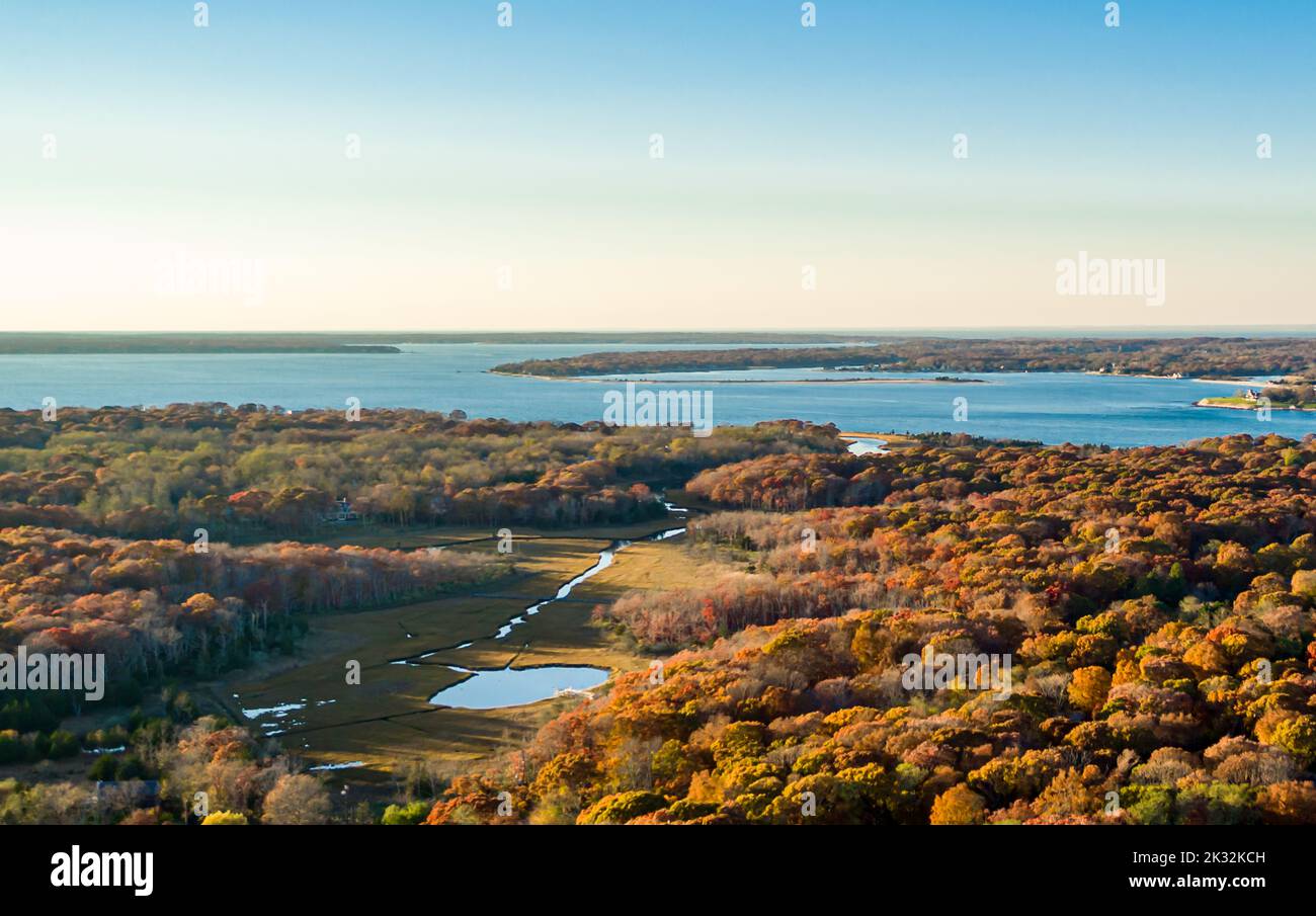 Aerial image of North Haven in October Stock Photo - Alamy