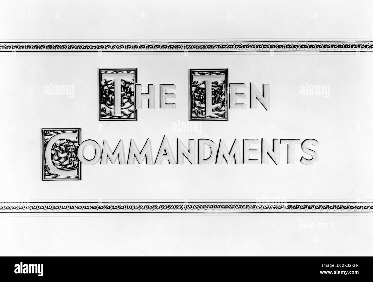 Title lettering for THE TEN COMMANDMENTS 1956 director CECIL B. DeMILLE ...