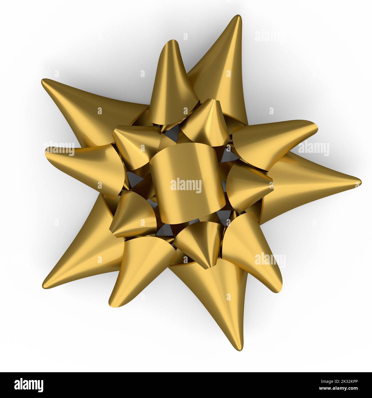 Realistic decorative bow or gift ribbon for gift box isolated on white ...