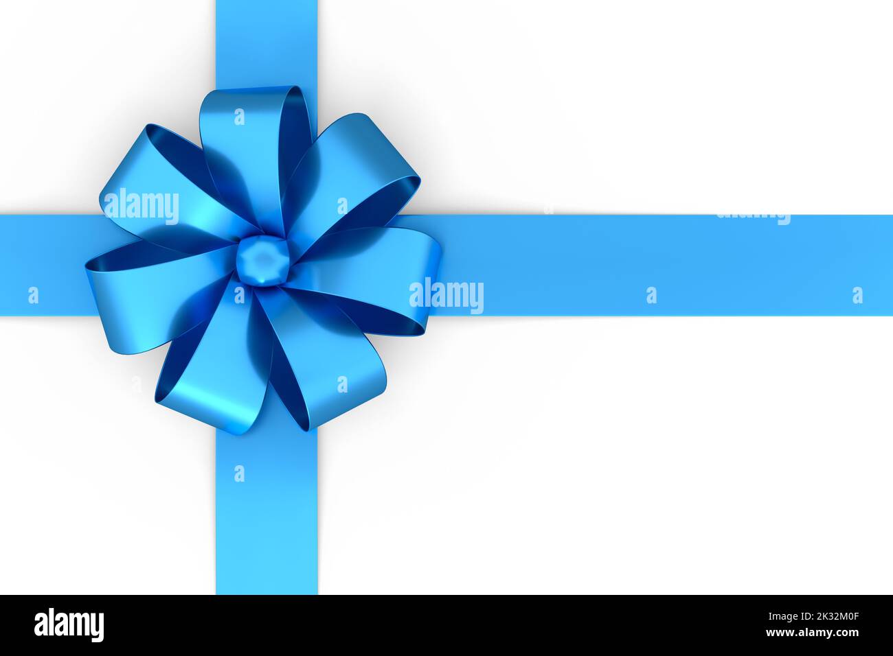 Realistic decorative bow or gift ribbon for gift box isolated on white ...