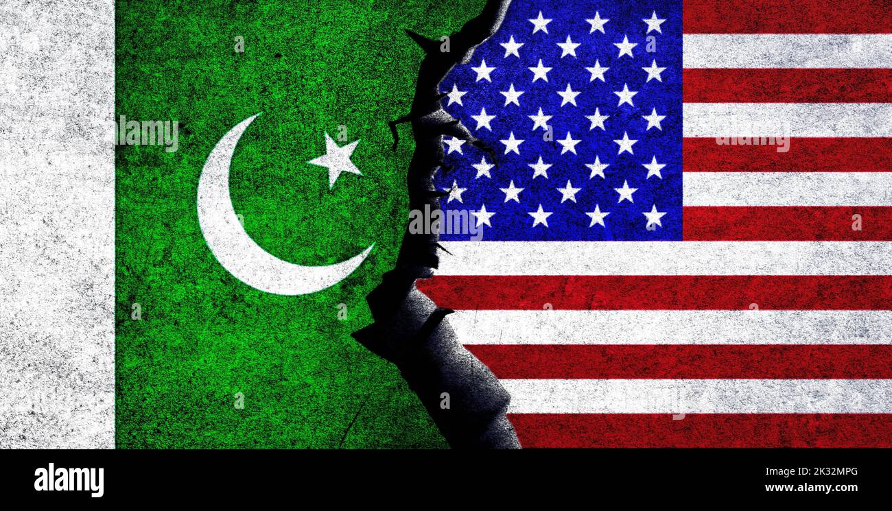 USA and Pakistan flags together. Pakistan and United States of America ...