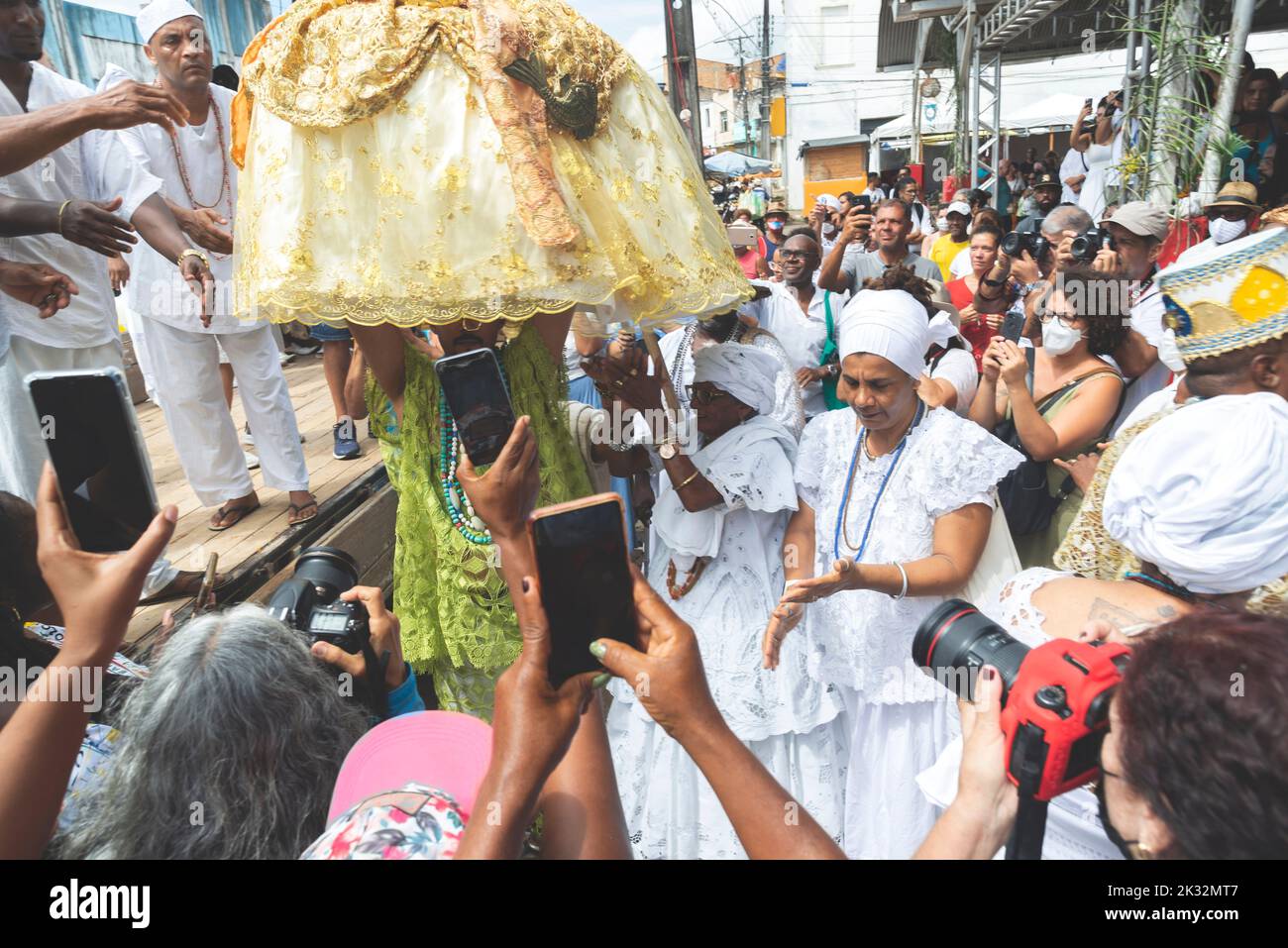 The Members of the Candomble on a religious celebration in Santo Amaro ...