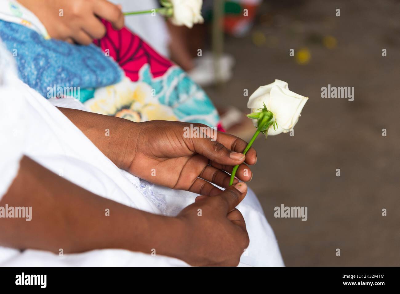 The Members of the Candomble on a religious celebration in Santo Amaro ...