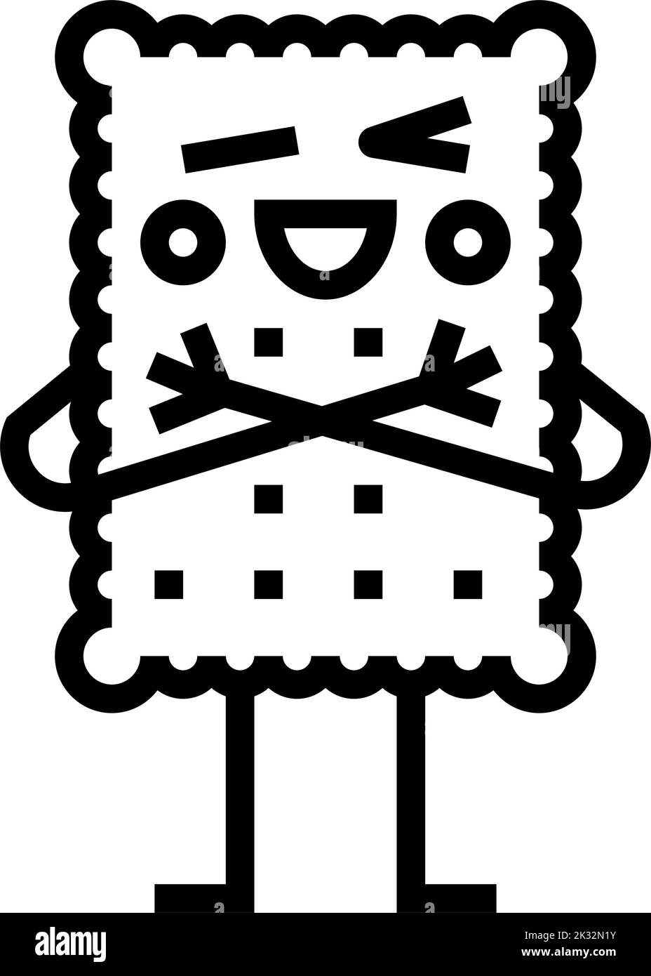 biscuit dessert character dessert character line icon vector ...