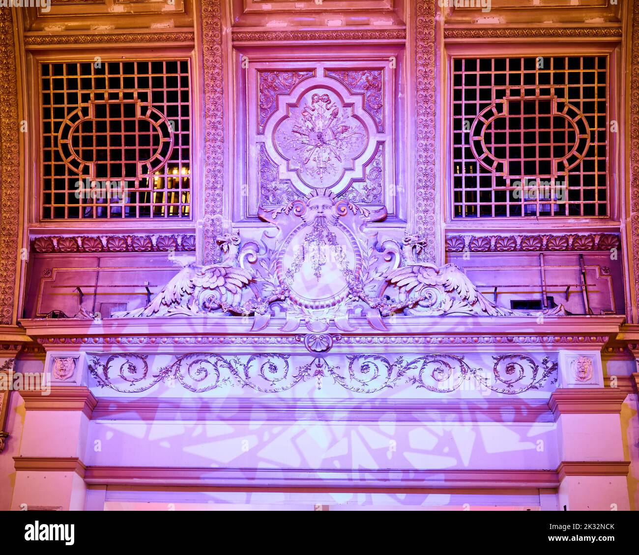 Above stage and ceiling detail of the Winter Gardens ballroom,Blackpool ...