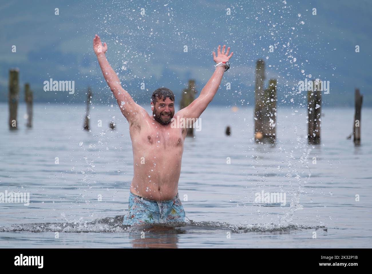People enjoy the summer outdoors at Luss on Loch Lomond, Scotland ...