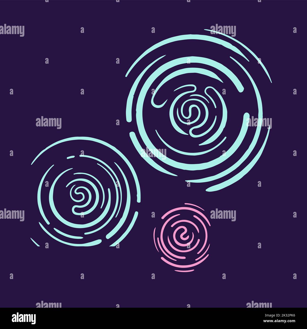 Fingerprint touch identification symbols, hand drawn vector Stock ...