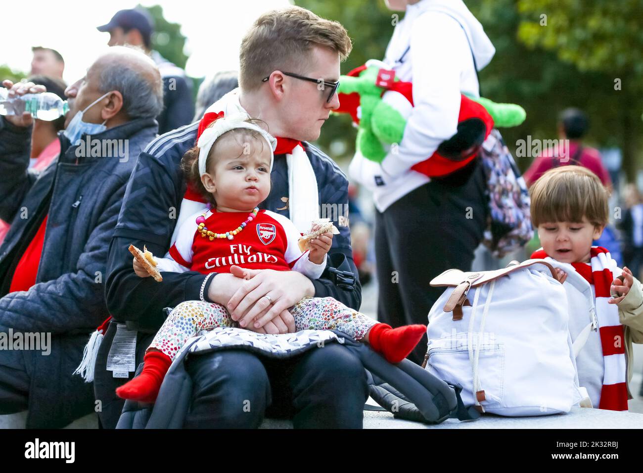 Arsenal fans arrive at the Emirates Stadium ahead of the Barclays Women ...