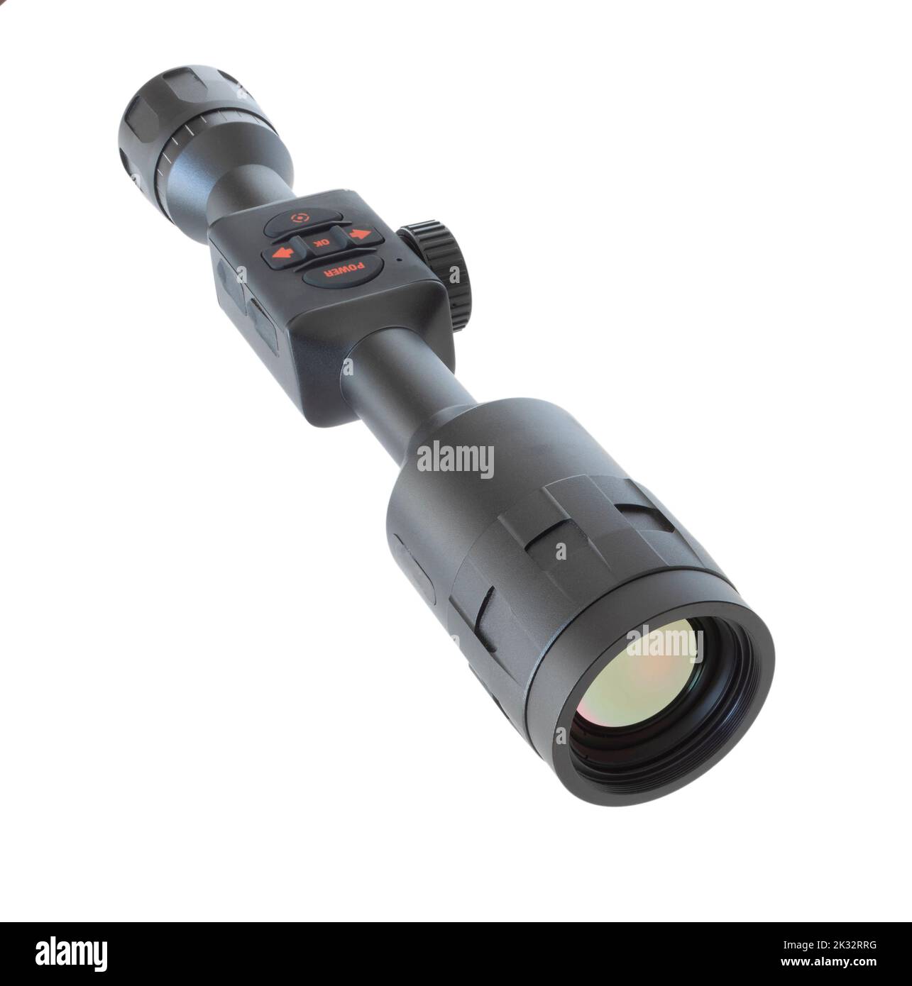 Infrared rifle scope for use at night isolated on white Stock Photo - Alamy