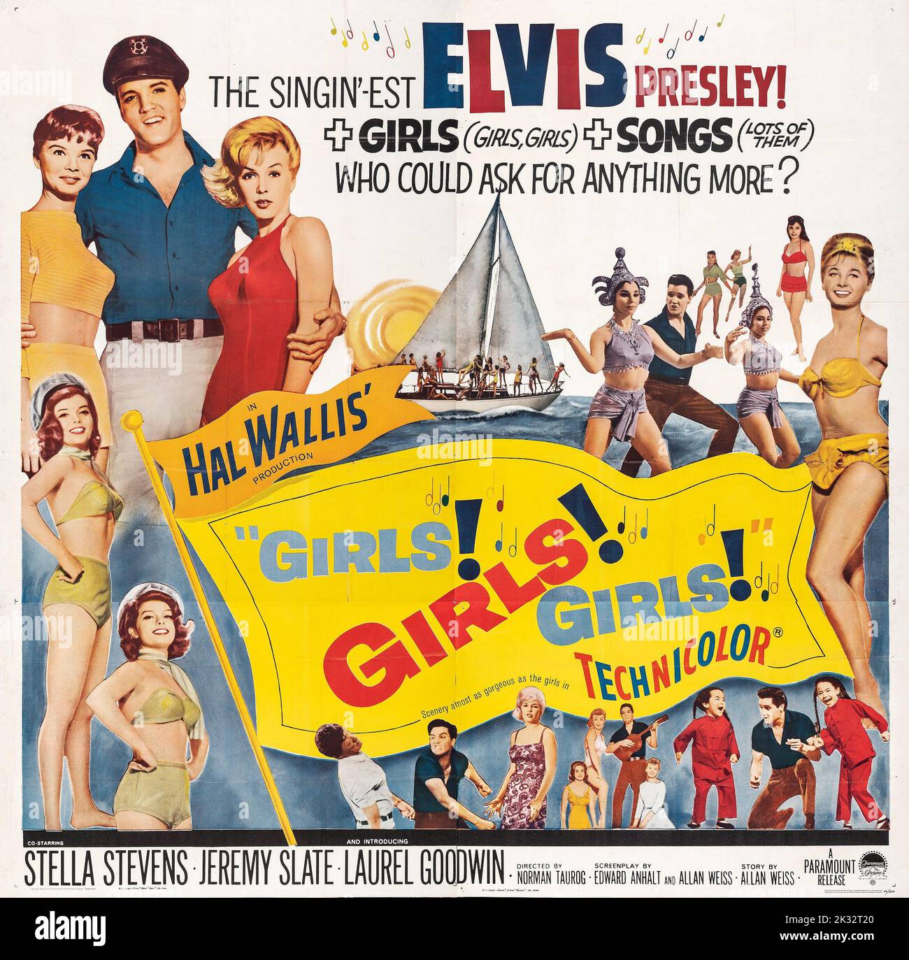 Elvis Presley film poster Girls! Girls! Girls! (Paramount, 1962 Stock ...