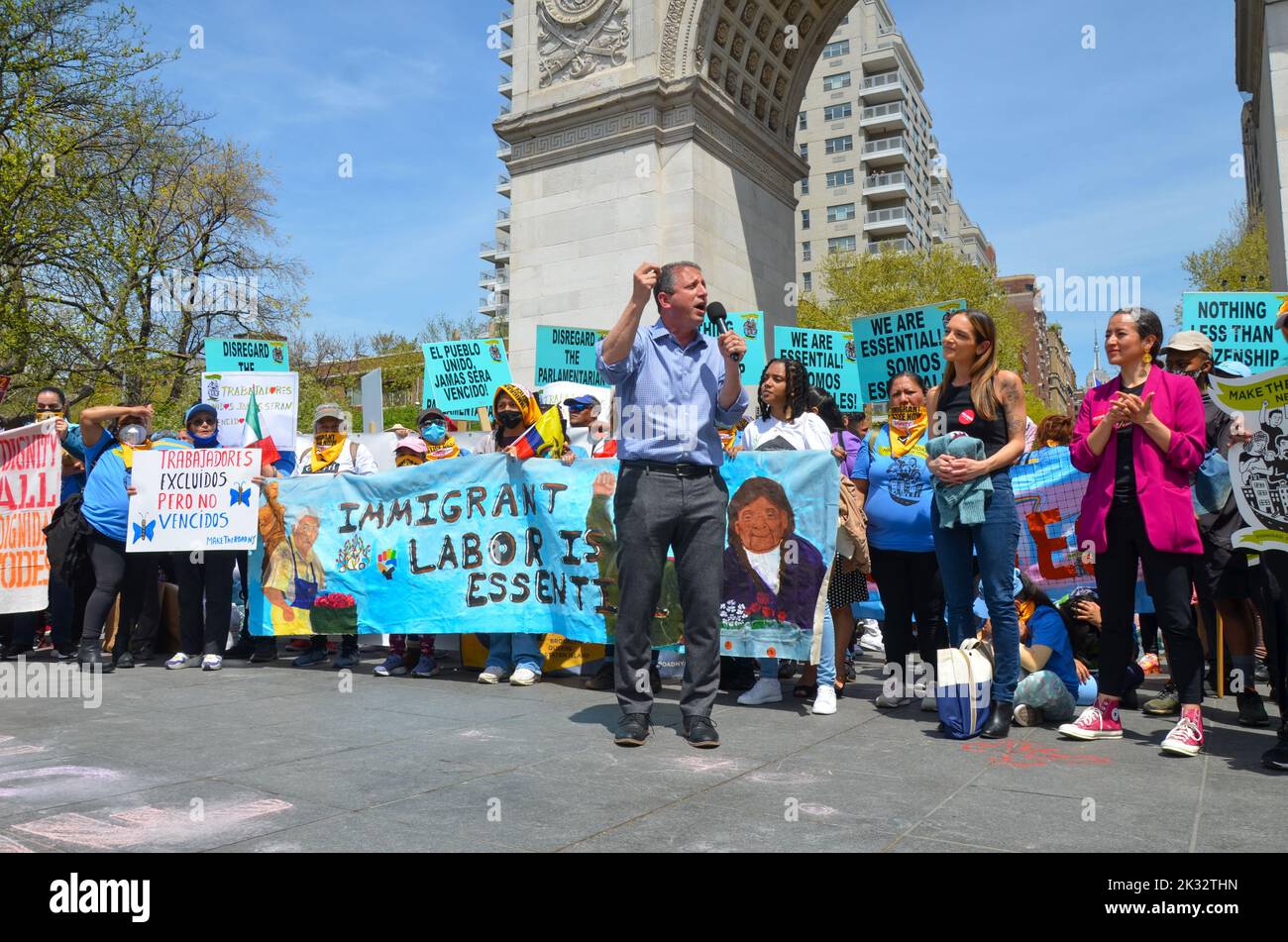 The May day parade in New York Stock Photo - Alamy