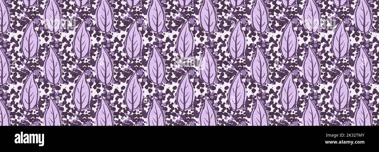 Gender neutral purple foliage leaf seamless raster border. Simple ...