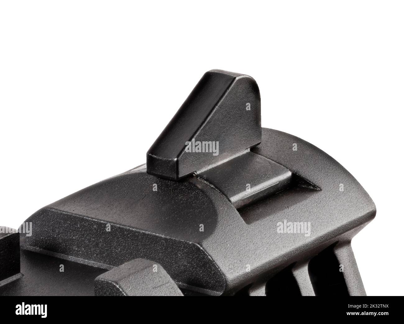 Front post sight on a large pistol isolated on white Stock Photo - Alamy