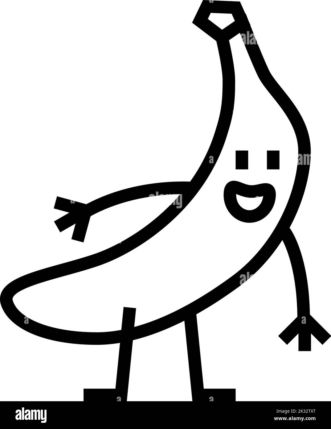 banana character line icon vector illustration Stock Vector Image & Art ...