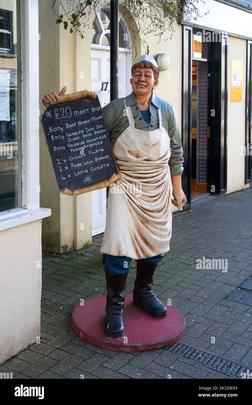 advertising sign outside a butchers shop in ivybridge devon Stock Photo ...