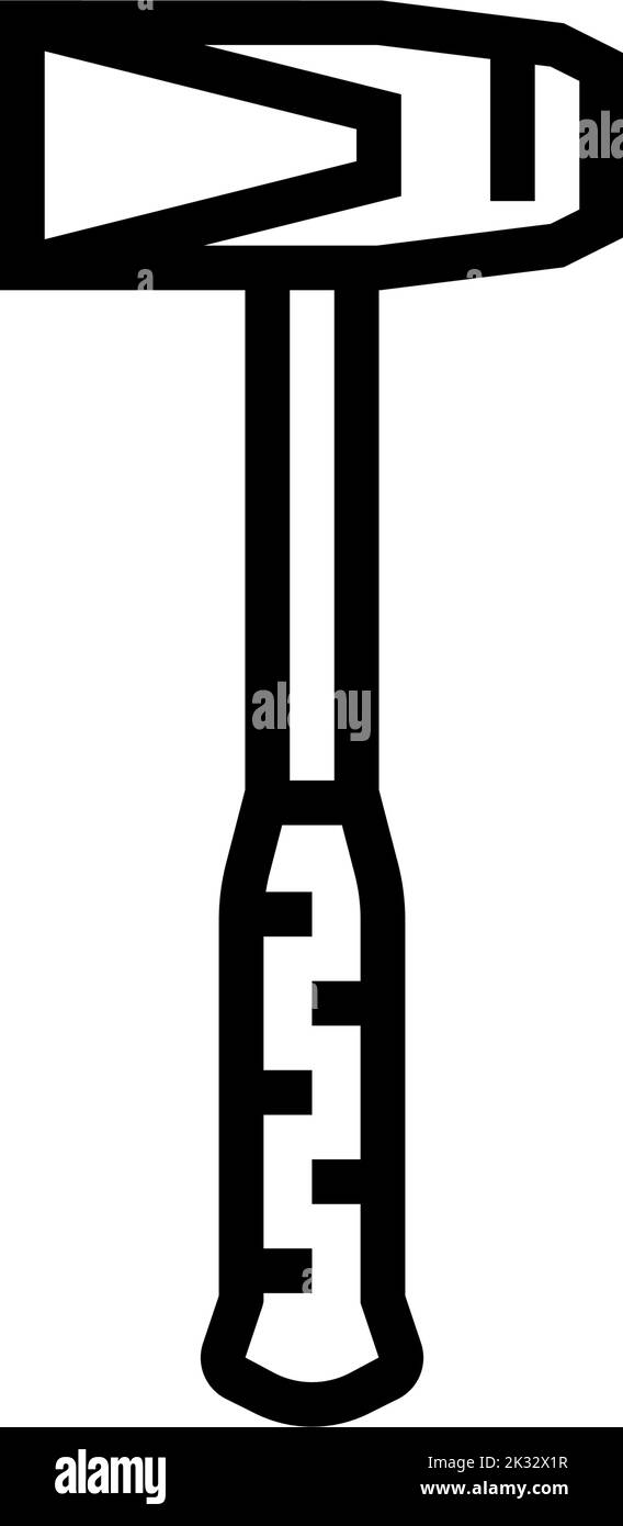 splitting maul hammer tool line icon vector illustration Stock Vector ...