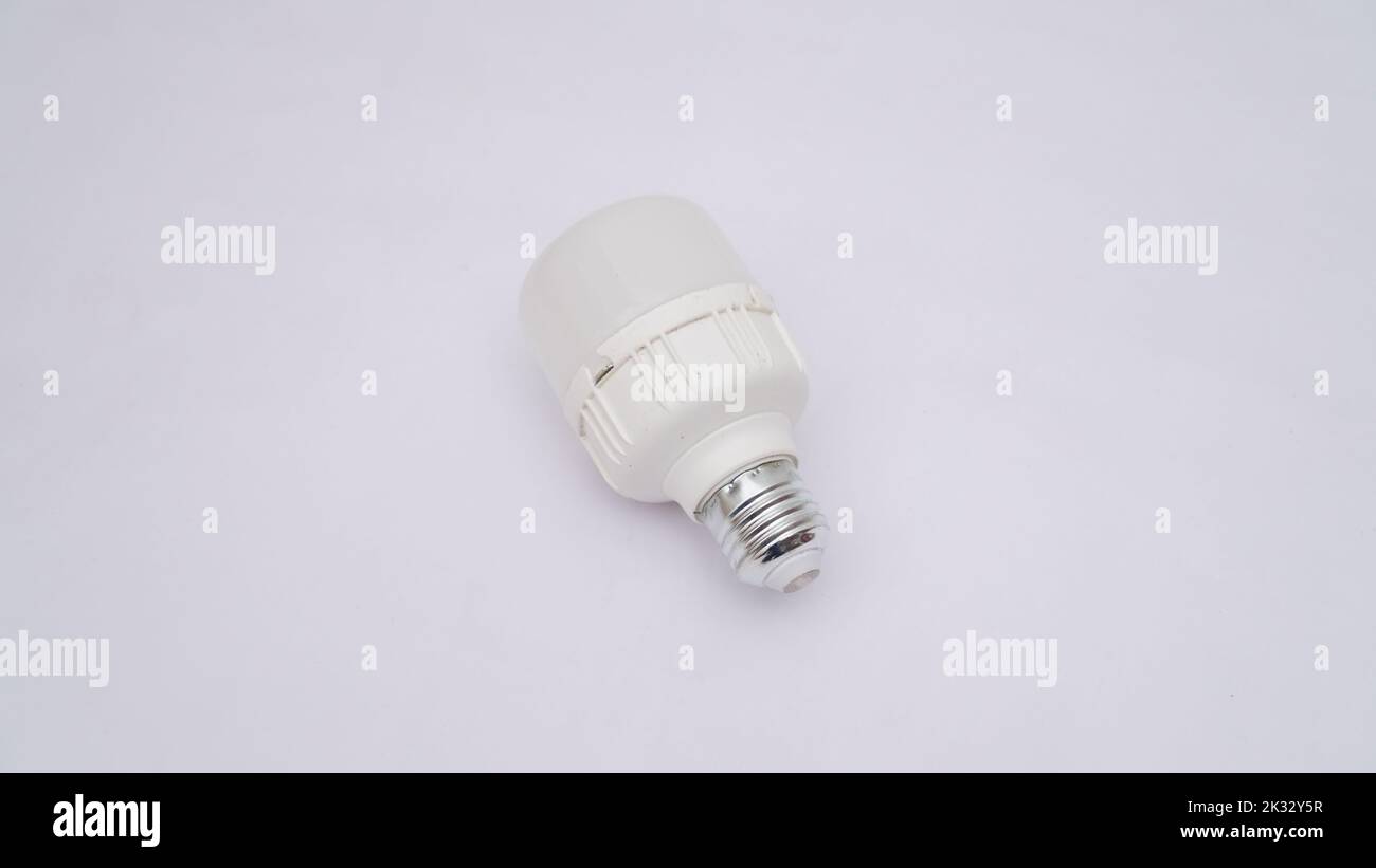 A white led lightbulb isolated on a white background Stock Photo - Alamy