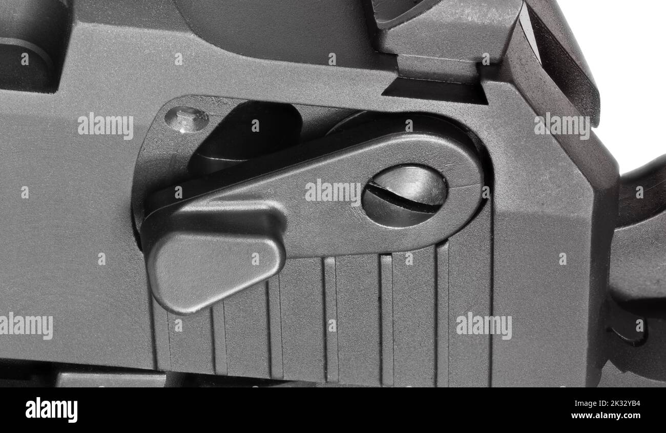 isolated safety lever on a semi automatic pistol Stock Photo - Alamy