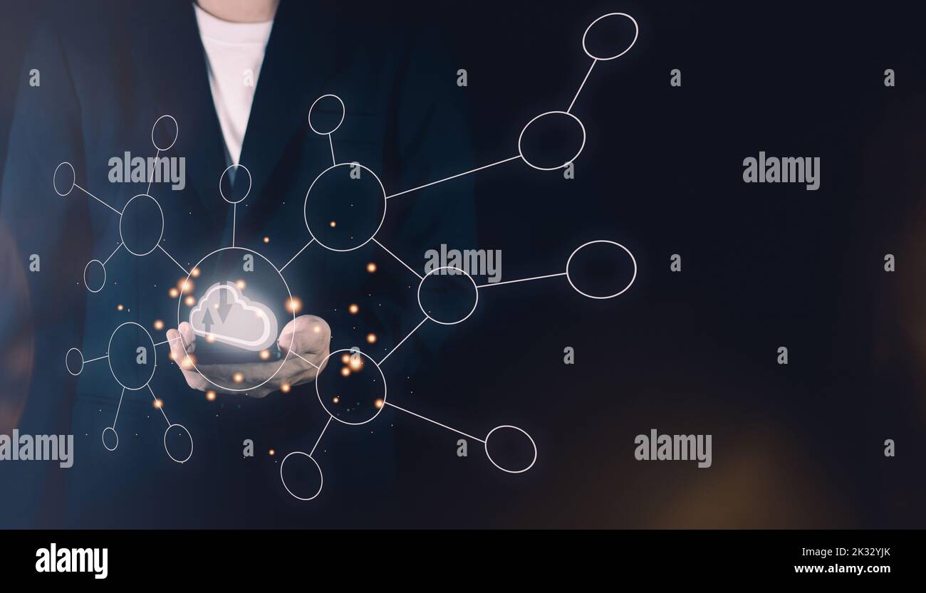 Cloud computing technology concept. Internet storage network system ...