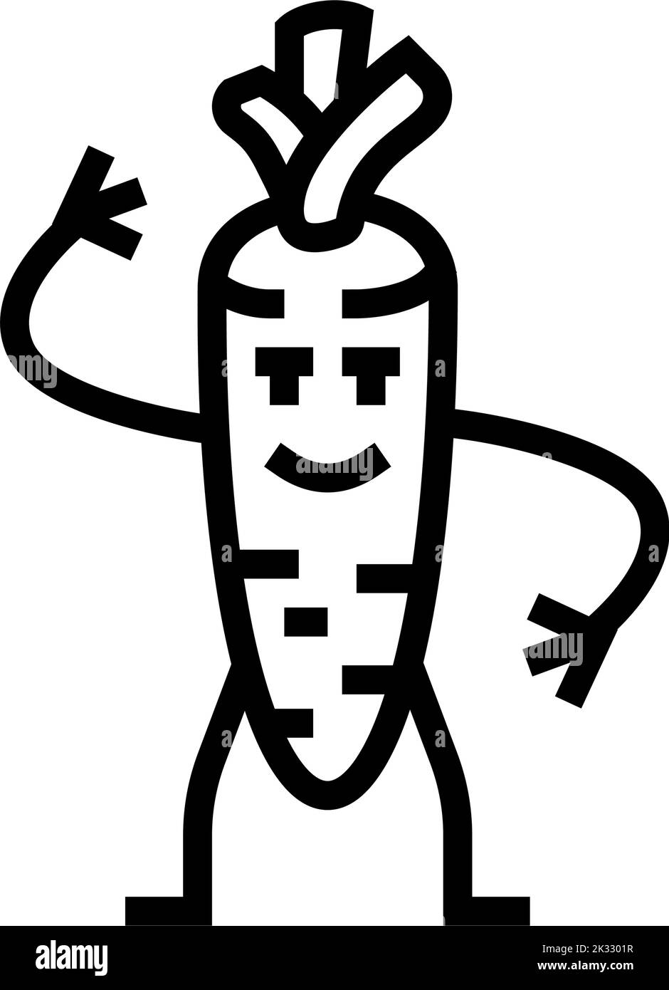 carrot vegetable character line icon vector illustration Stock Vector ...