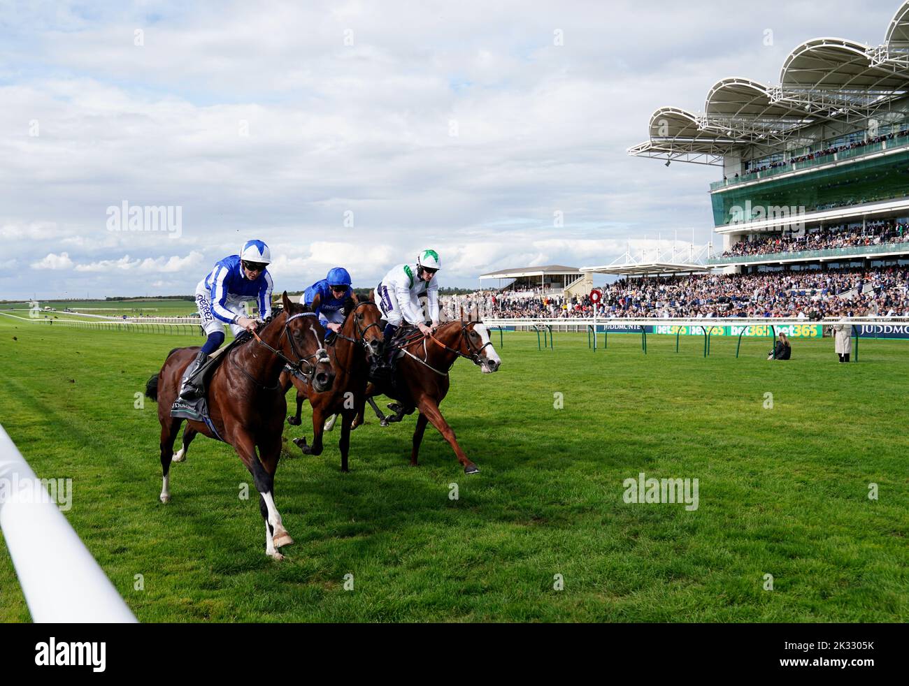 The Foxes (left) ridden by jockey David Probert on their way to winning ...