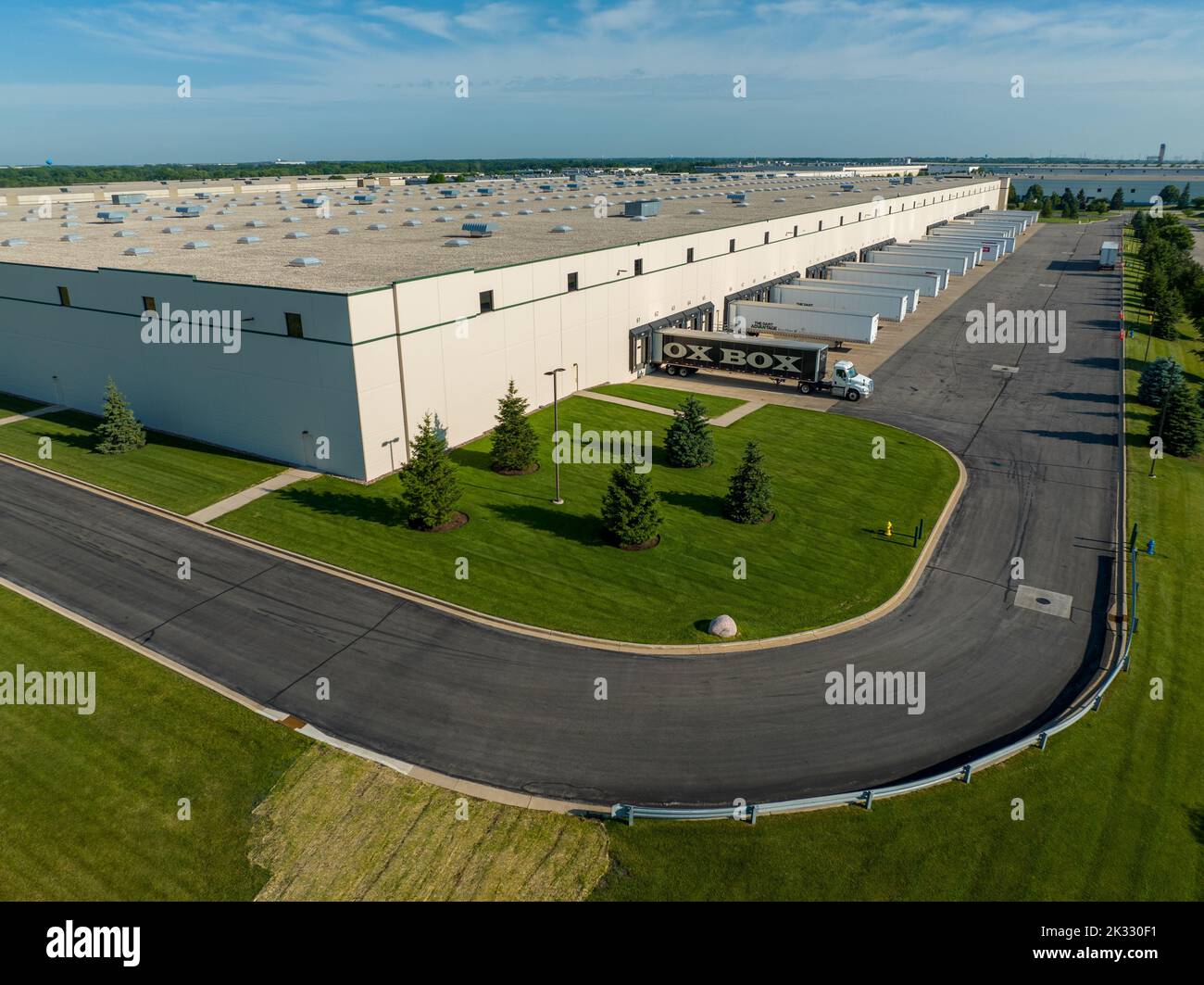 An aerial shot of the Uline Warehouse in Kenosha Wisconsin Stock Photo ...