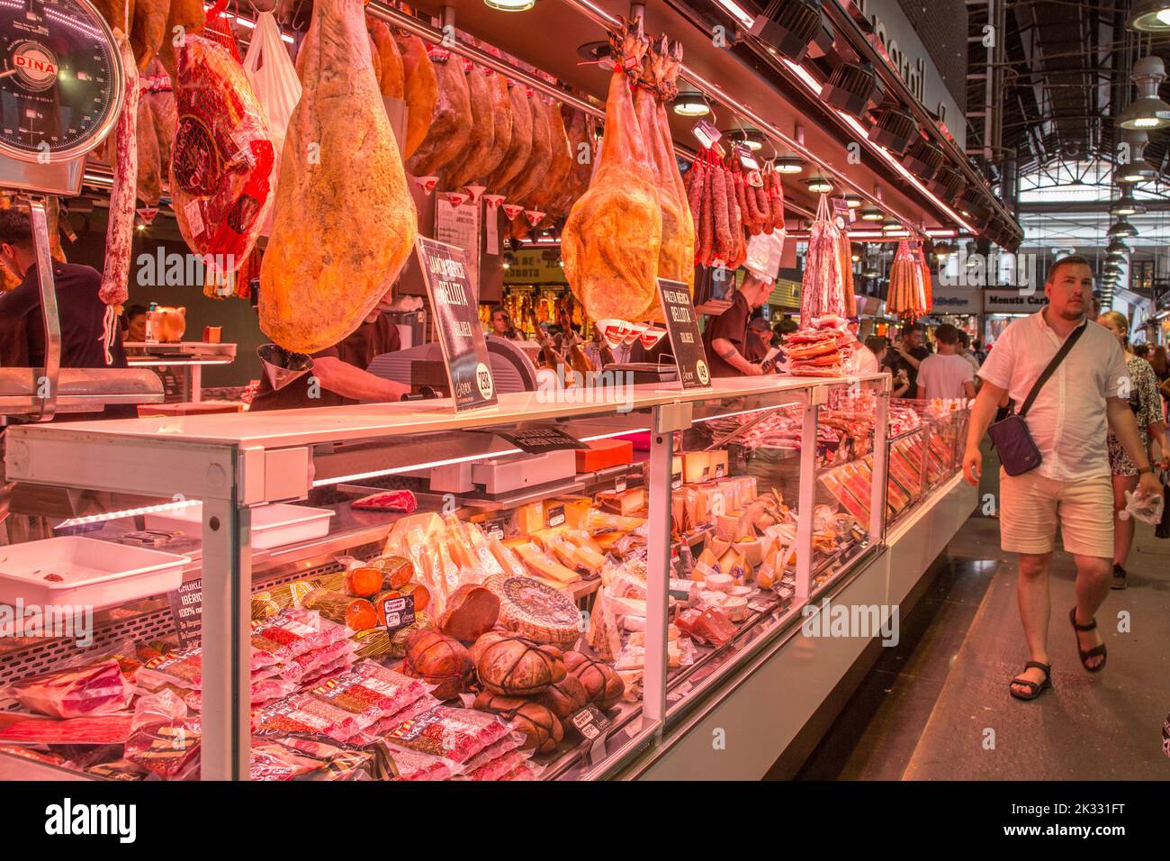 Jamon Iberico in Mercado de La Boqueria, famous food market on La ...