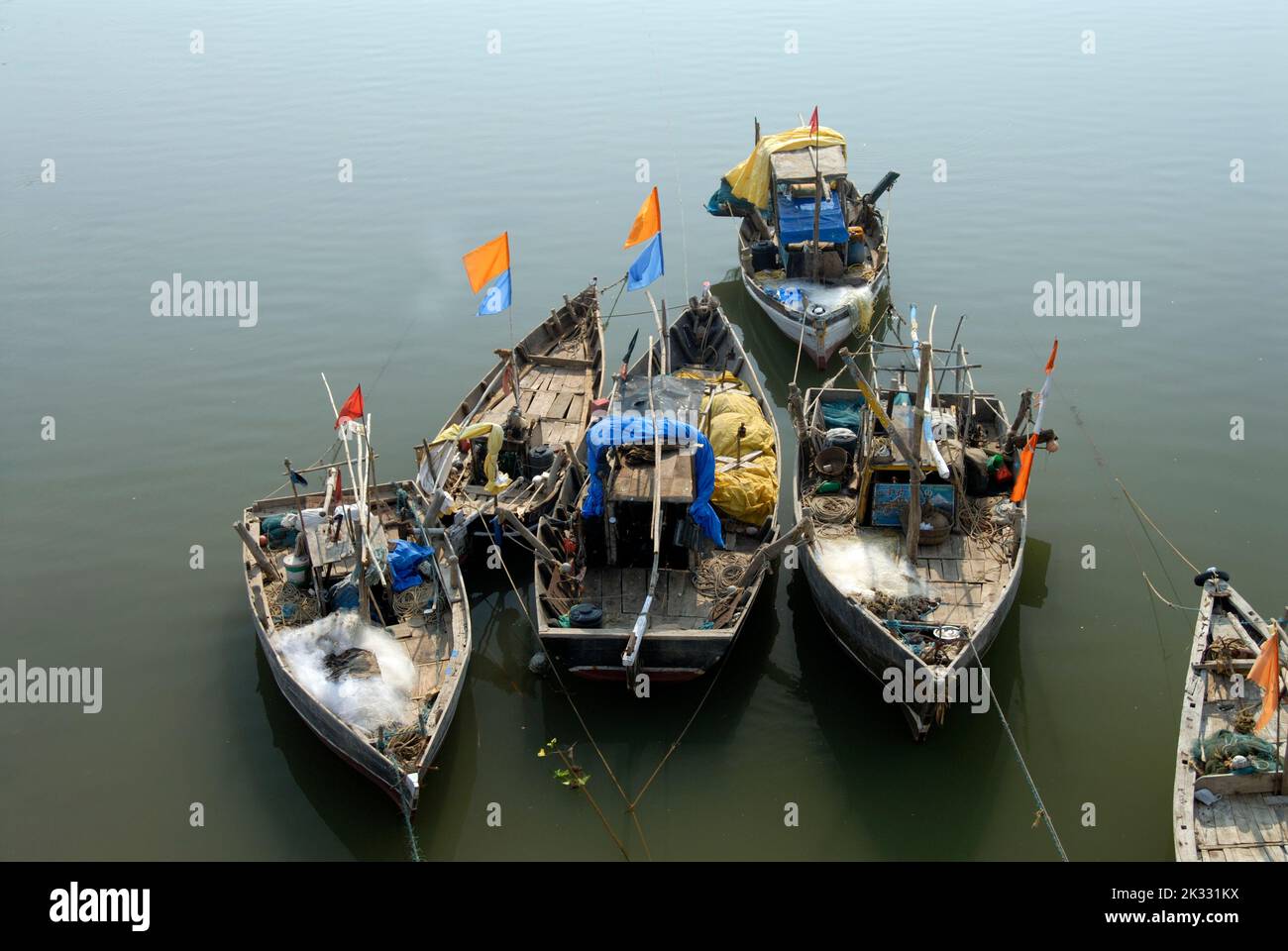 Fishing boats parked at at Anjarla creek taluka Dapoli district ...