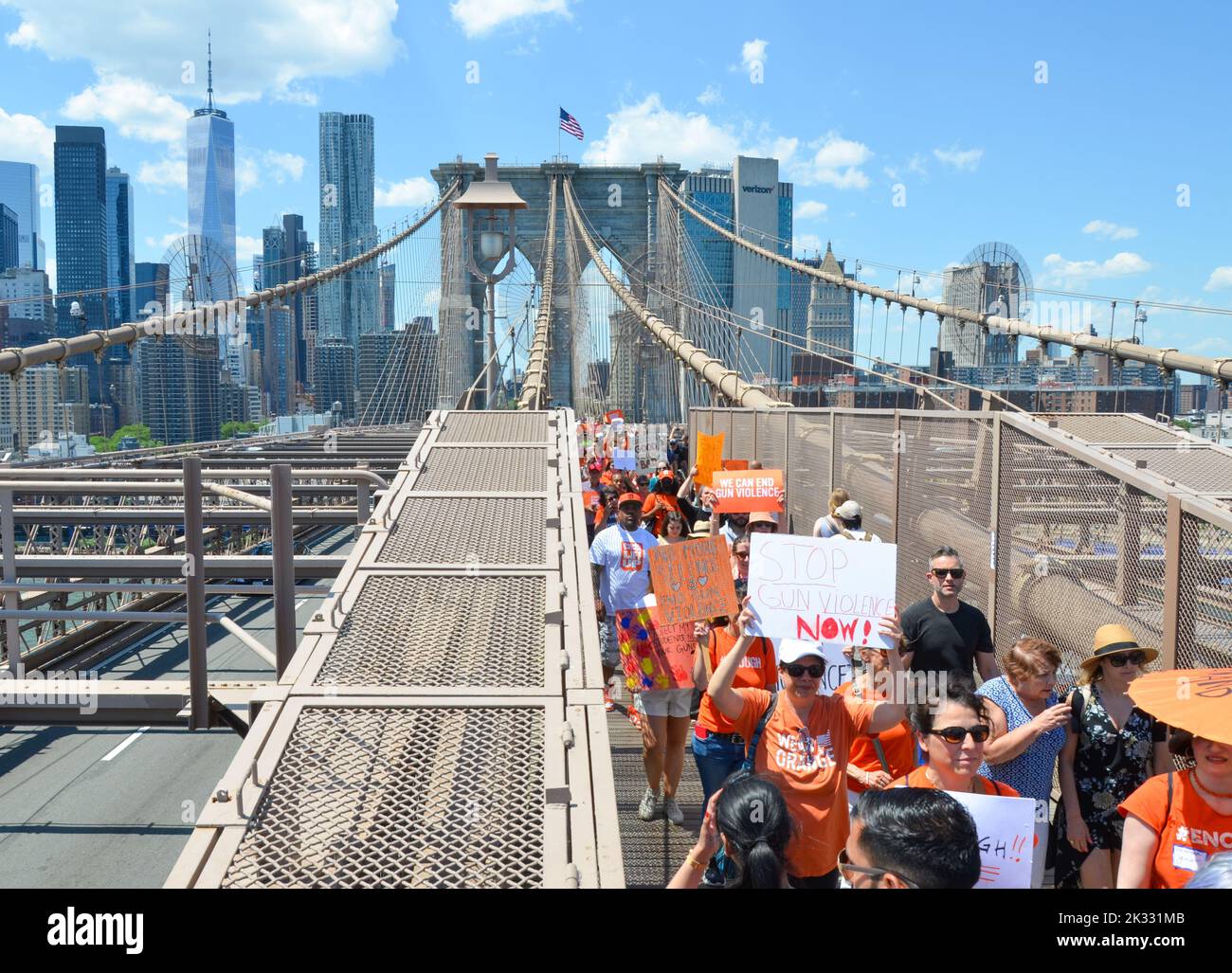 The people marching across the Brooklyn Bridge in support of shooting ...