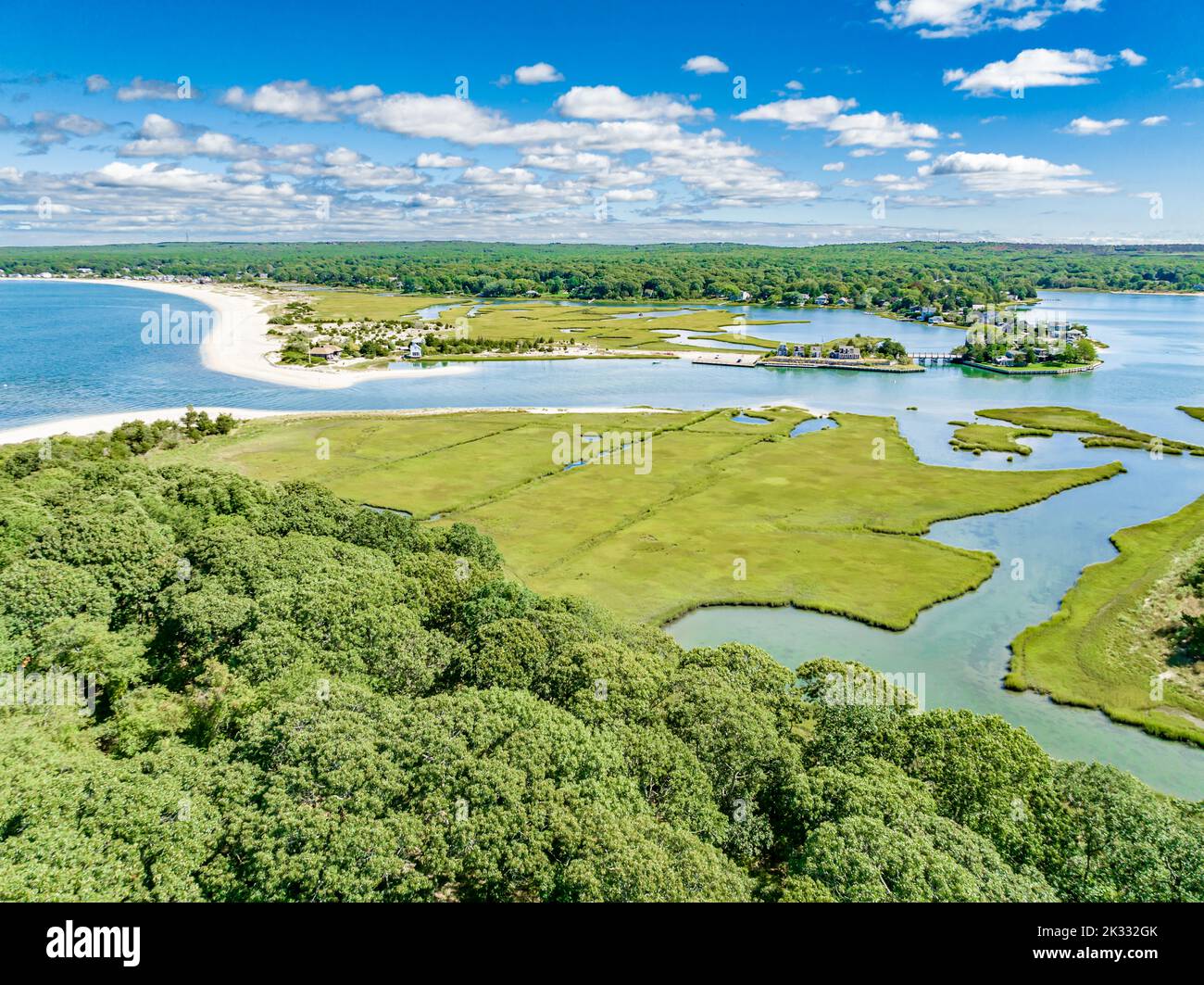 aerial view of Conscience Point National Wildlife Refuge and towd point Stock Photo - Alamy
