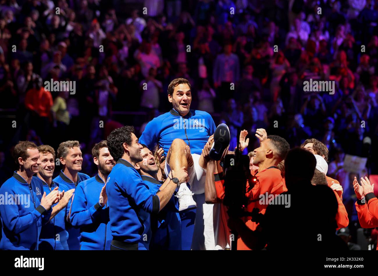 London, Britain. 24th Sep, 2022. Players of Team Europe and Team World ...