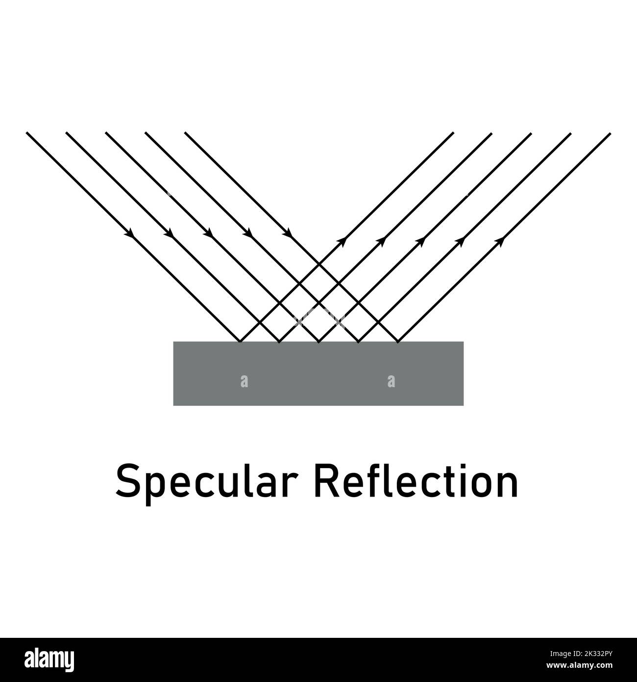 Specular Reflection Diagram Scientific Vector Illustration Isolated On