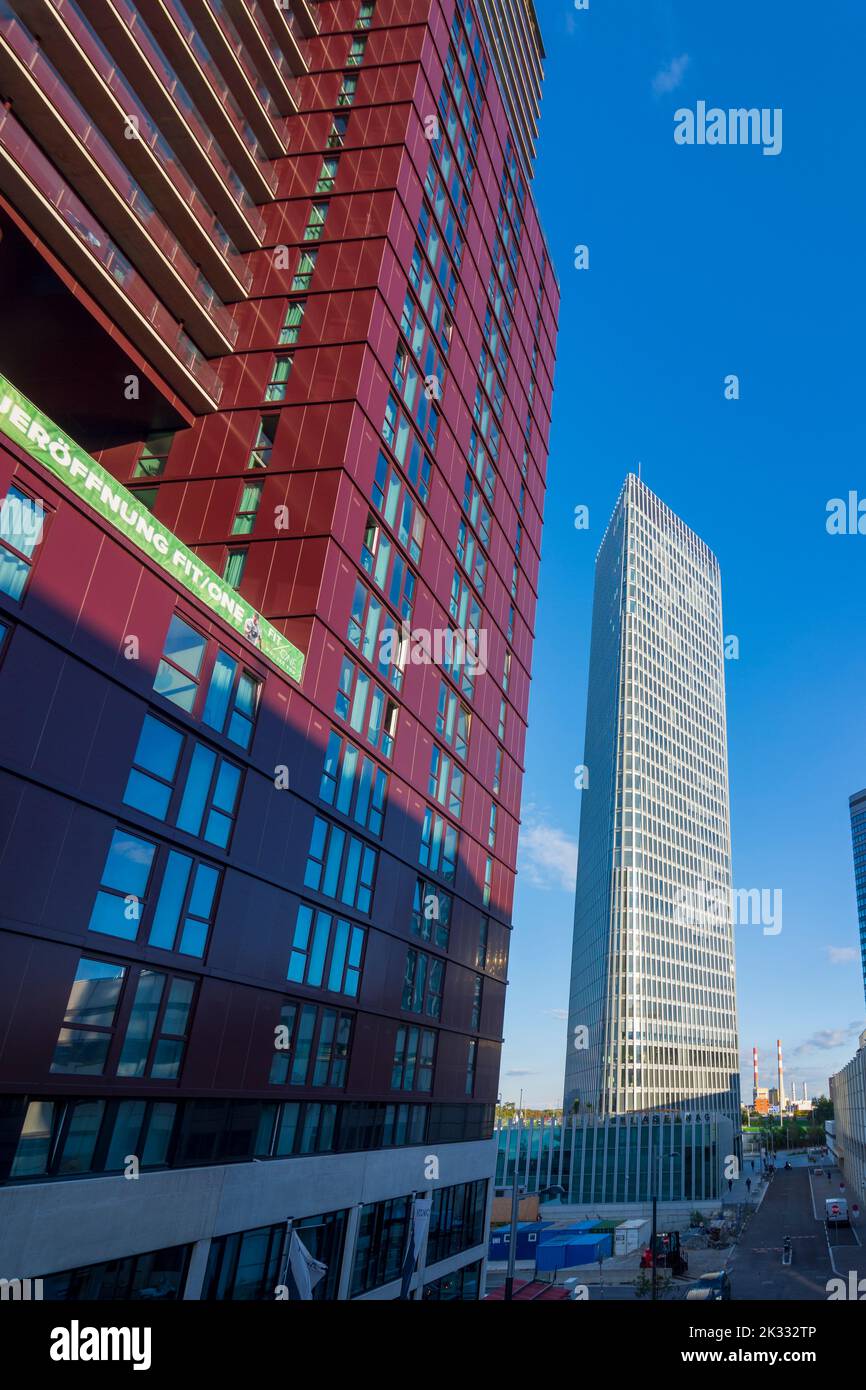 Wien, Vienna: high-rises TrIIIple Towers, Austro Tower (back) in 03 ...