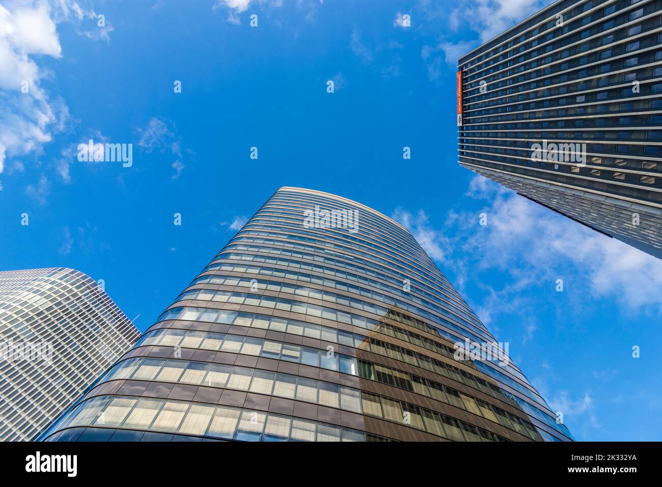 Wien, Vienna: high-rises Austro Tower (left), Orbi Tower (center) with ...