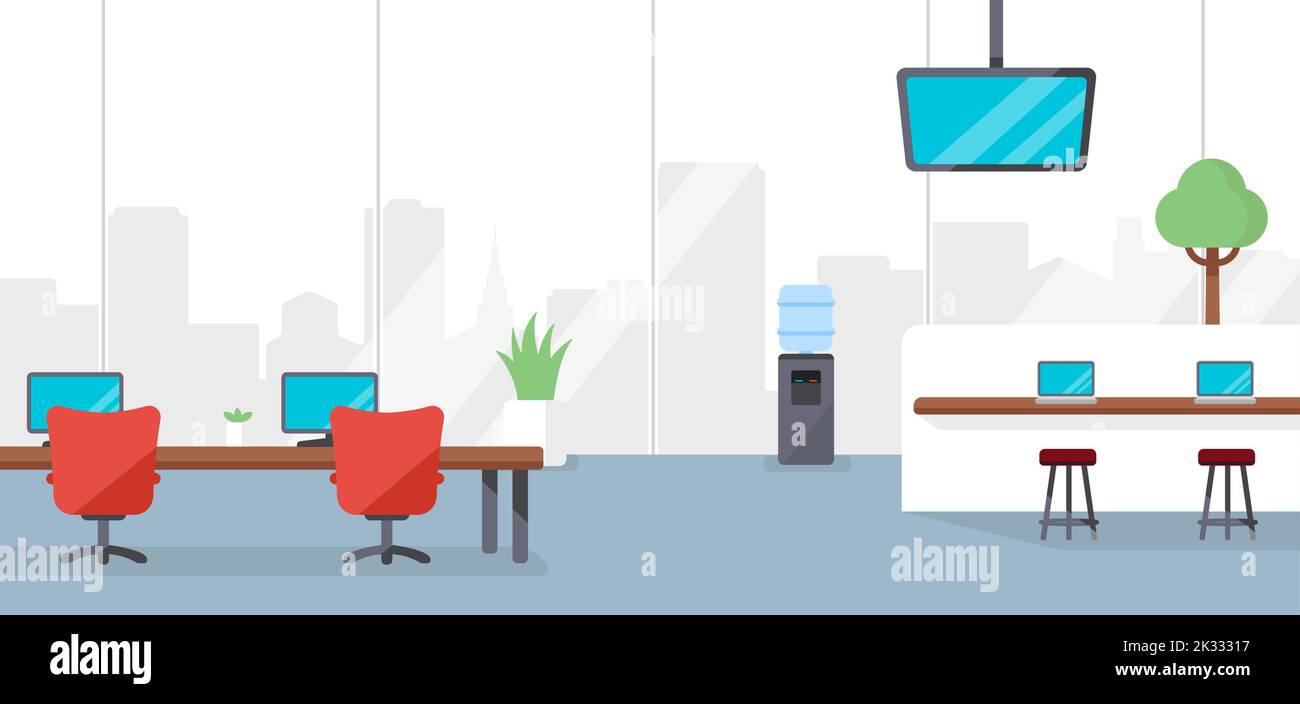 Modern office horizontal vector illustration Stock Vector Image & Art ...