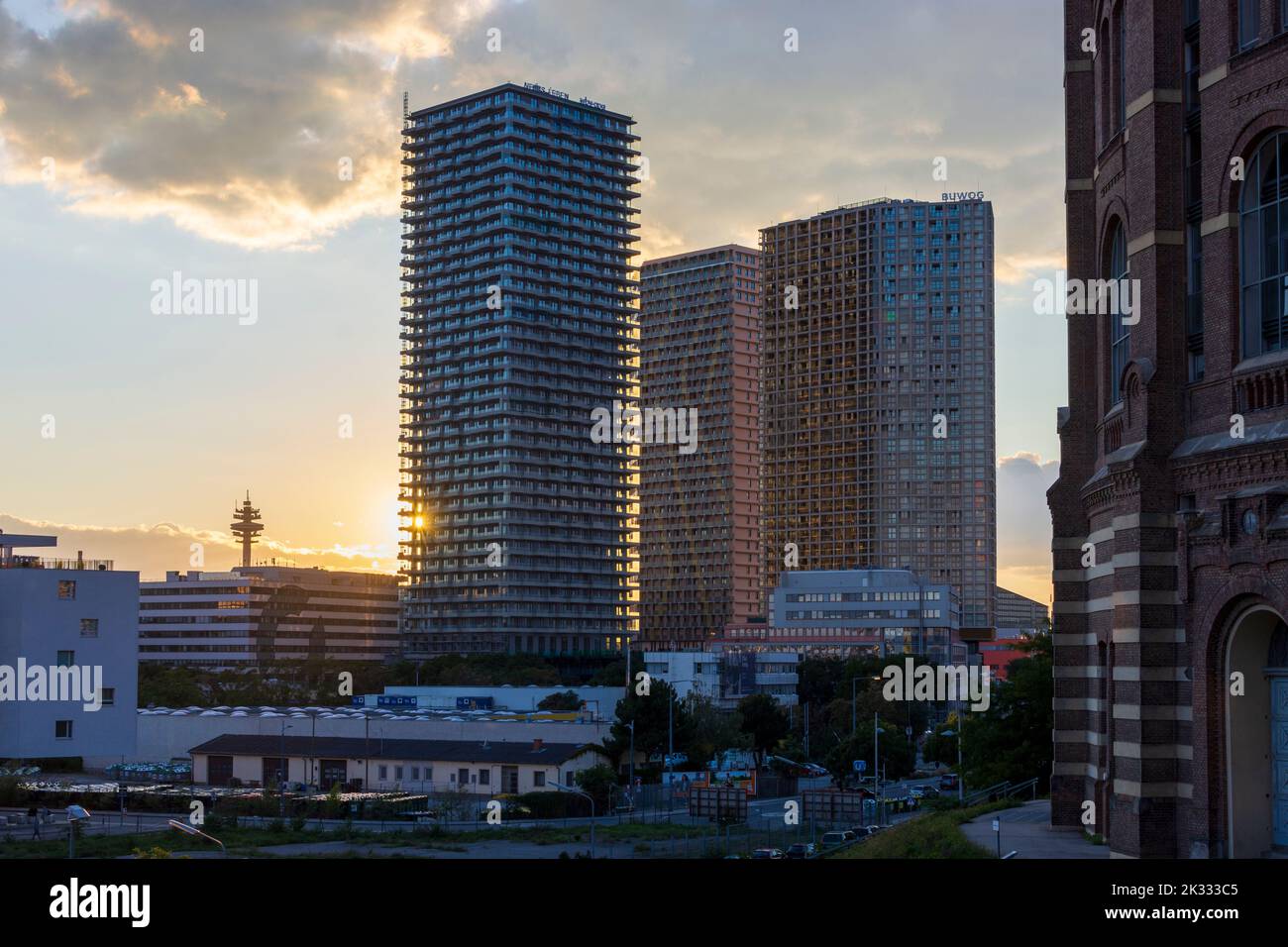 Wien, Vienna: high-rise apartment houses, project "the Marks", tower in ...