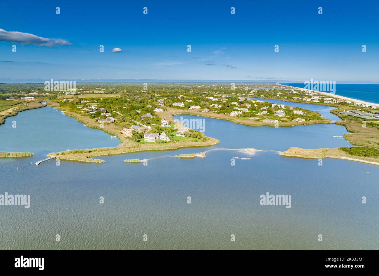Aerial view of Point Mecox Lane and vicinty Stock Photo - Alamy