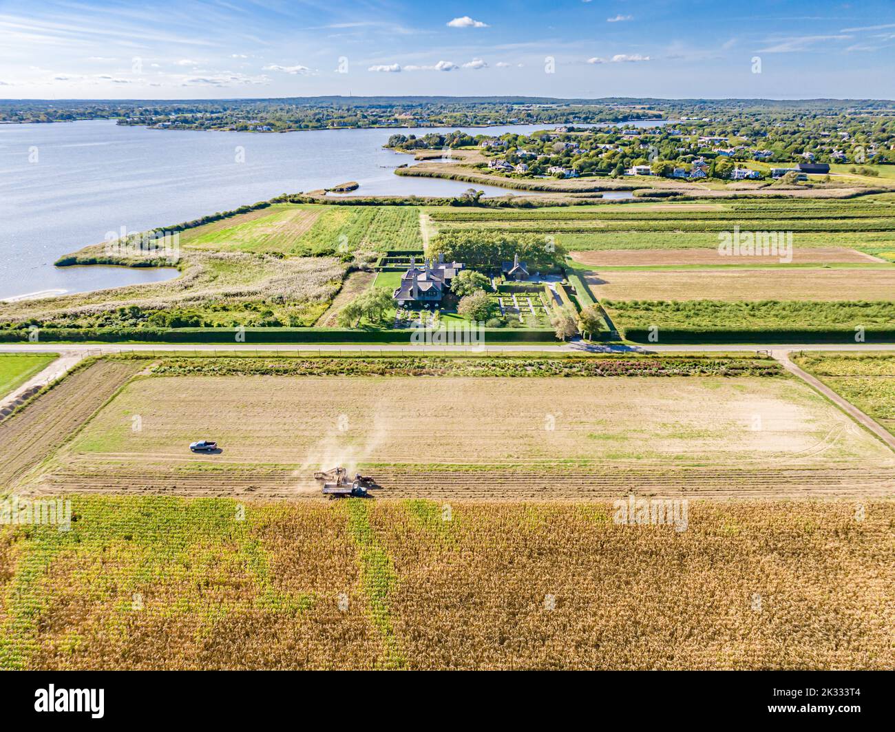 aerial view of an estate at 258 horsemill lane, Water Mill, NY Stock ...